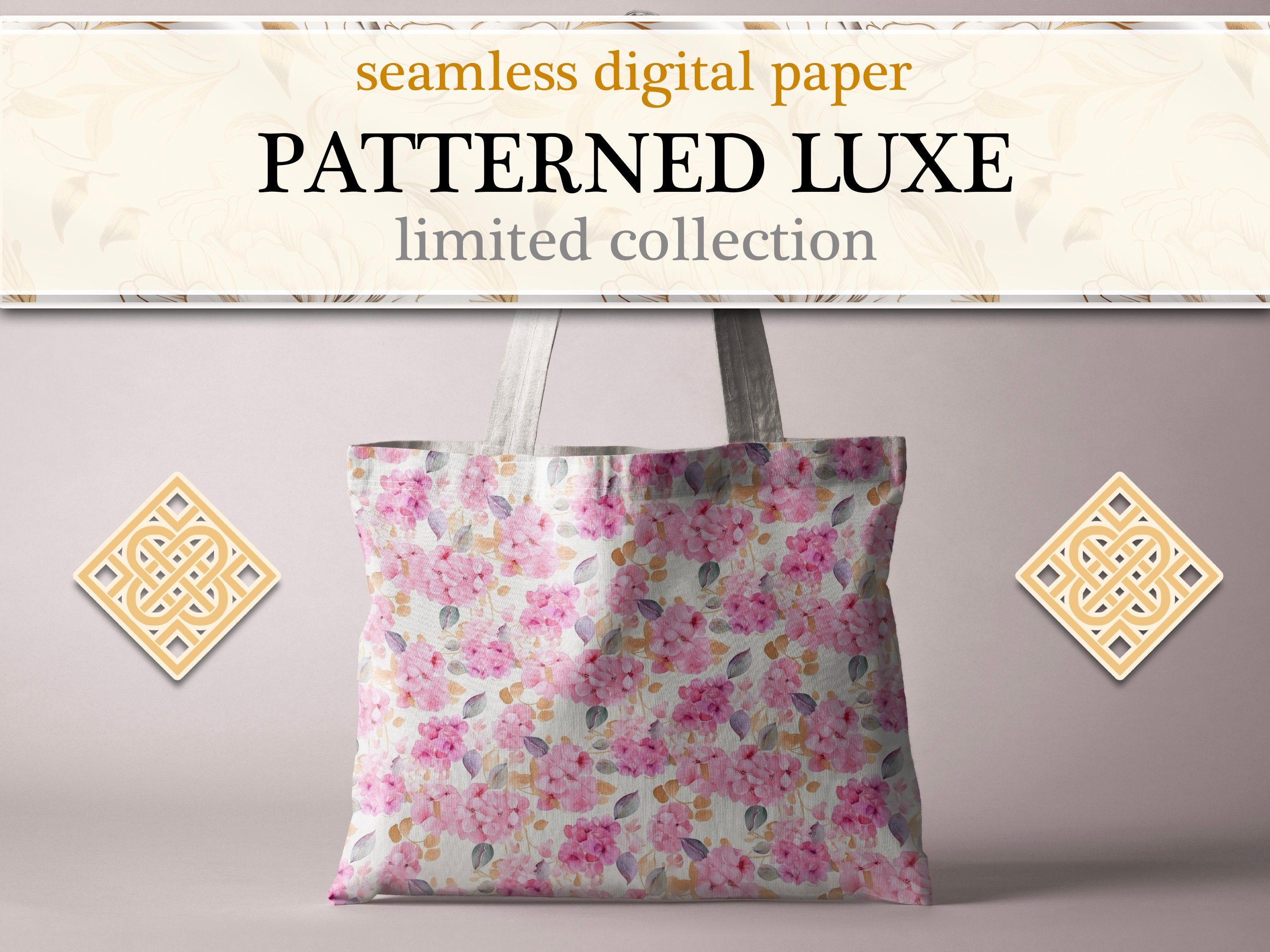Pink Floral Watercolor Digital Paper Background, Seamless Pattern Pink ...