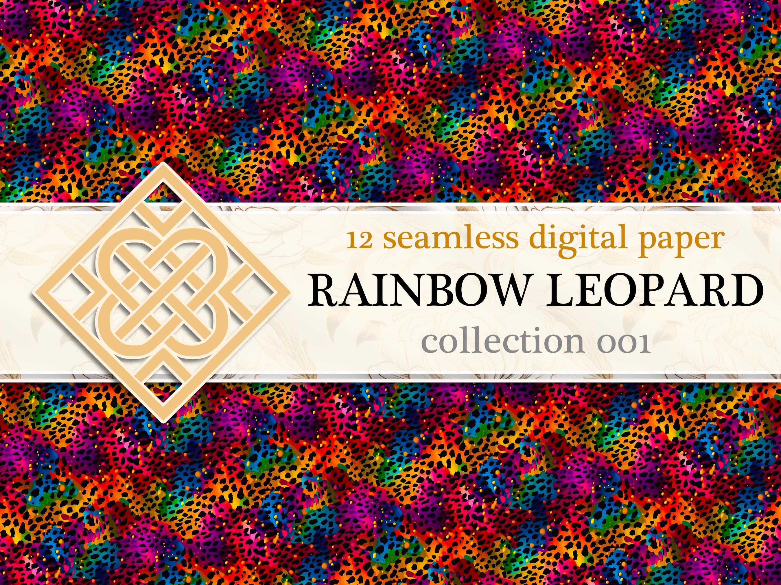 Rainbow Leopard Digital Paper Background, Digital Rainbow Leopard Paper ...