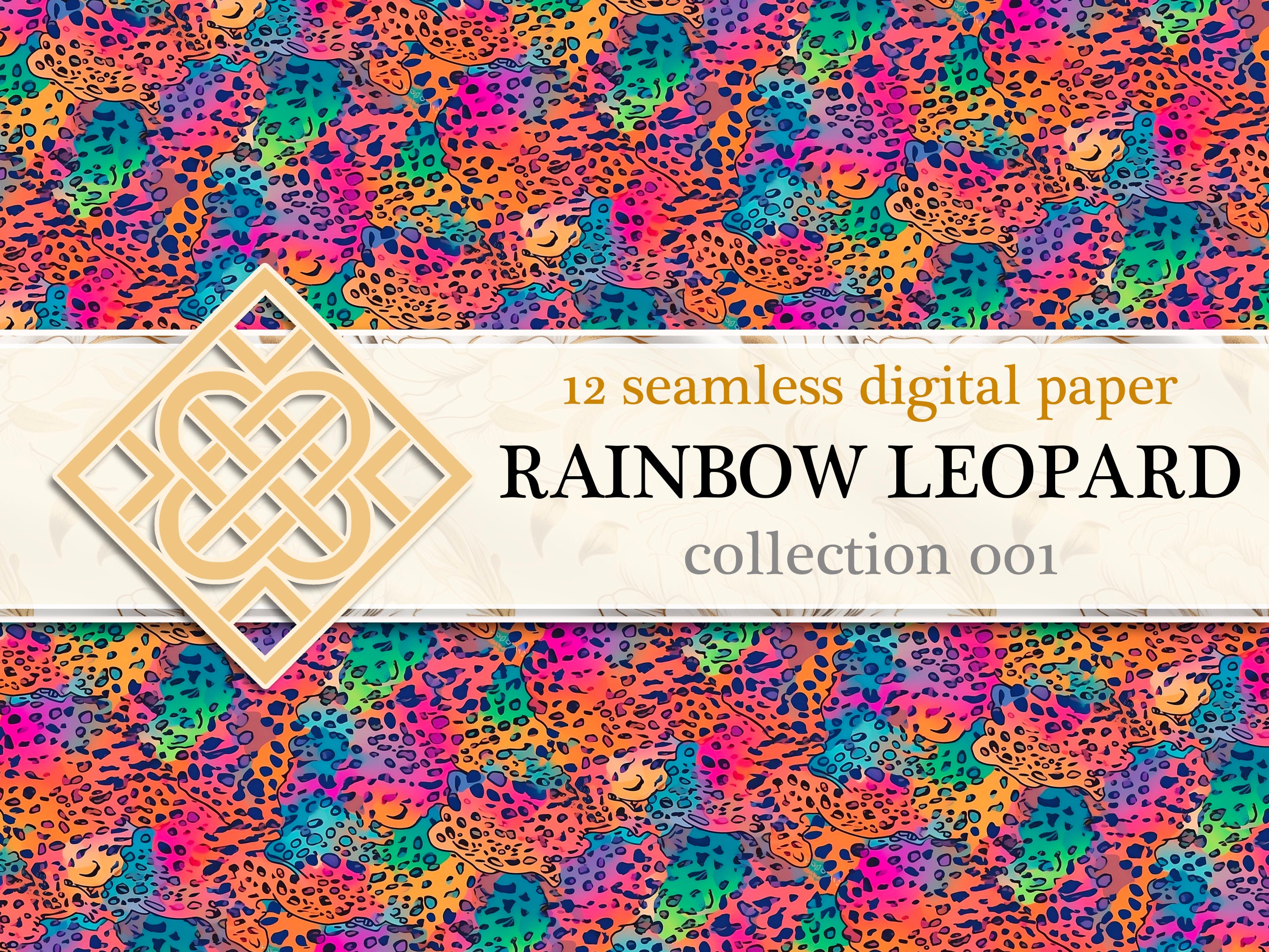 Rainbow Leopard Digital Paper Background, Digital Rainbow Leopard Paper ...