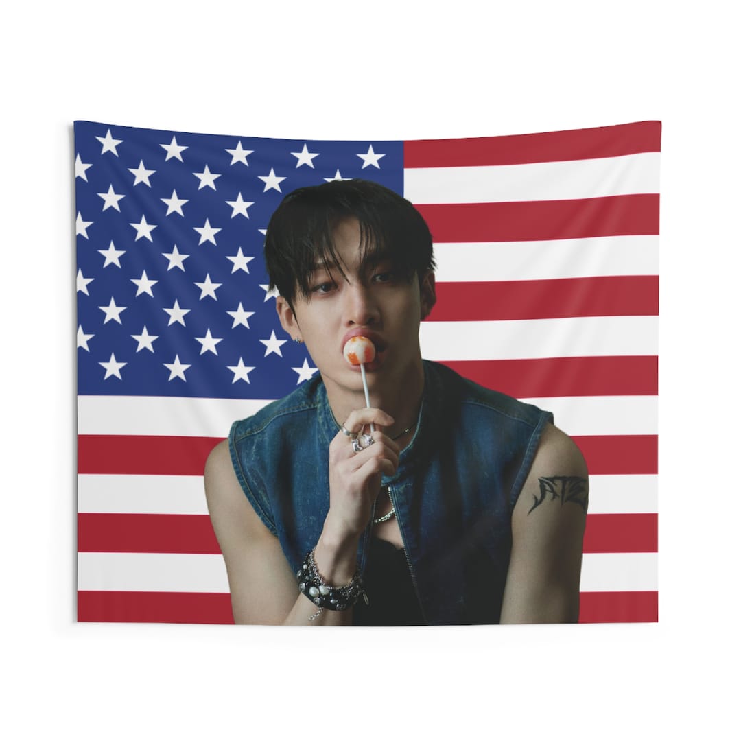 Bangchan Stray Kids Flag Banner Bangchan Stray Kids Kpop American Flag ...