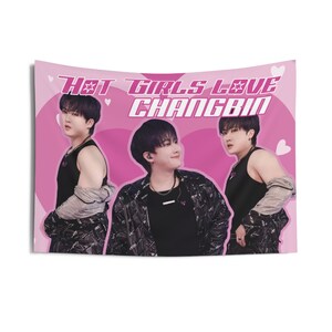 Changbin Stray Kids Hot Girls Concert Flag, Changbin Stray Kids Kpop ...