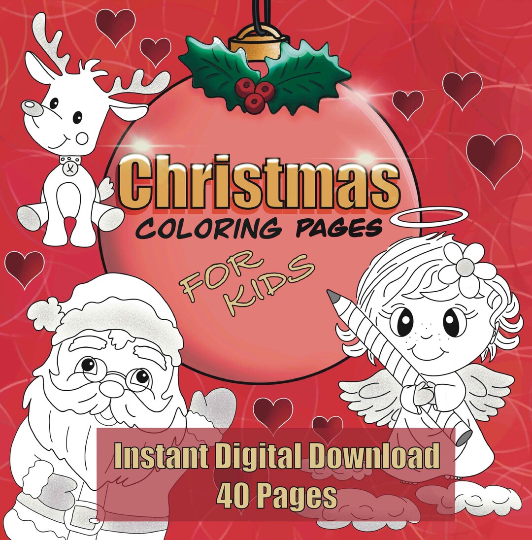 40 Easy Christmas Coloring Pages for Kids Cute Design, Instant Download ...