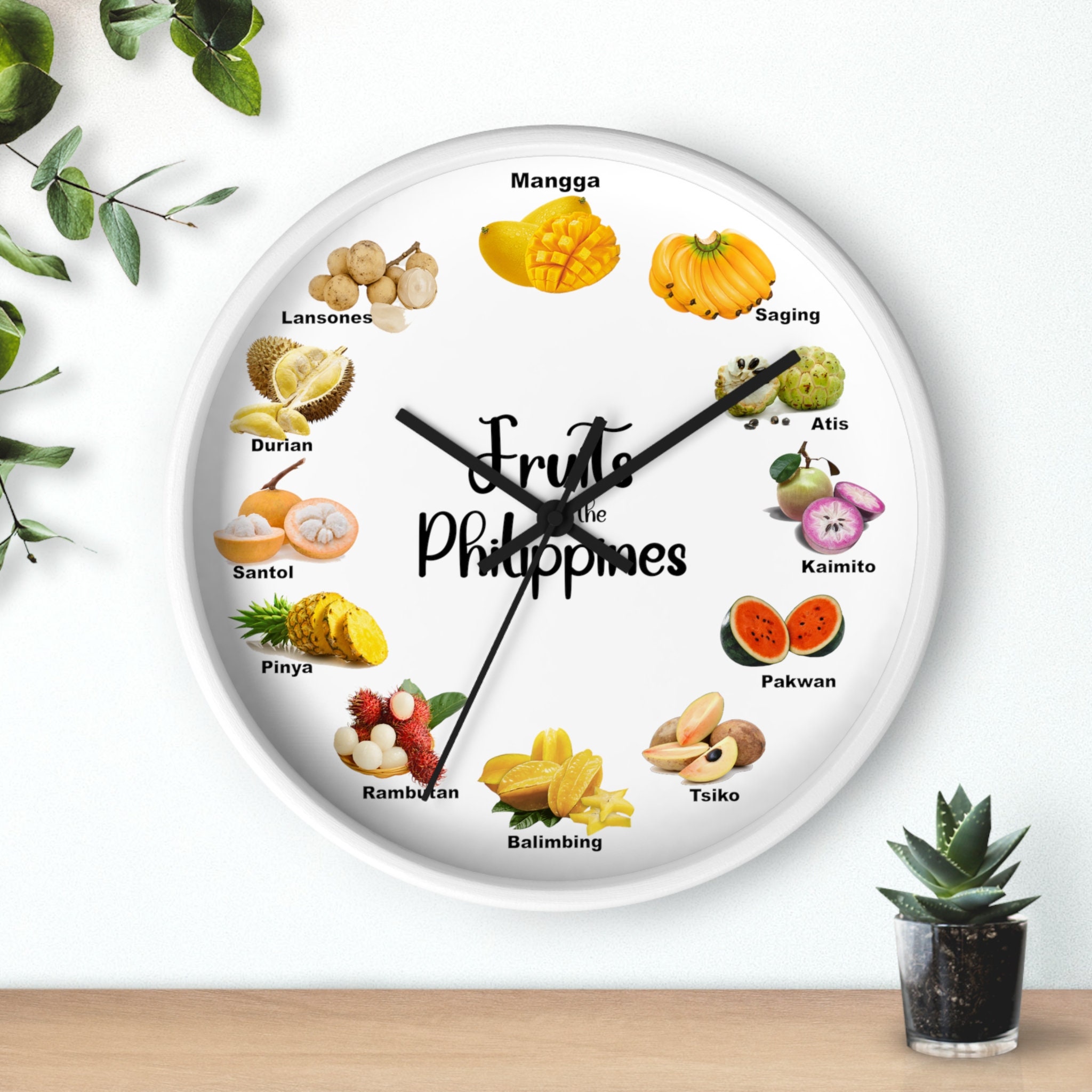 Fruits of the Philippines Fruit Wall Clock Philippine Gift Filipino ...