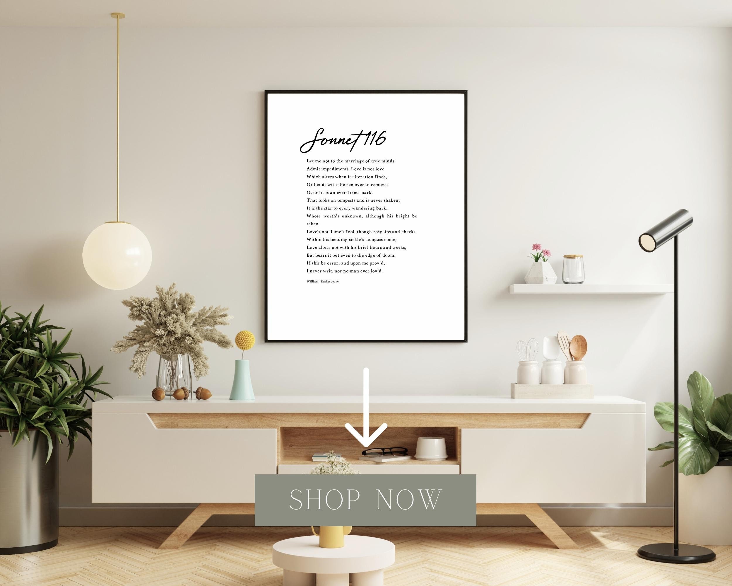 Shakespeare Sonnet Wall Art Bundle Sonnet 27, 65, and 116 Quote ...