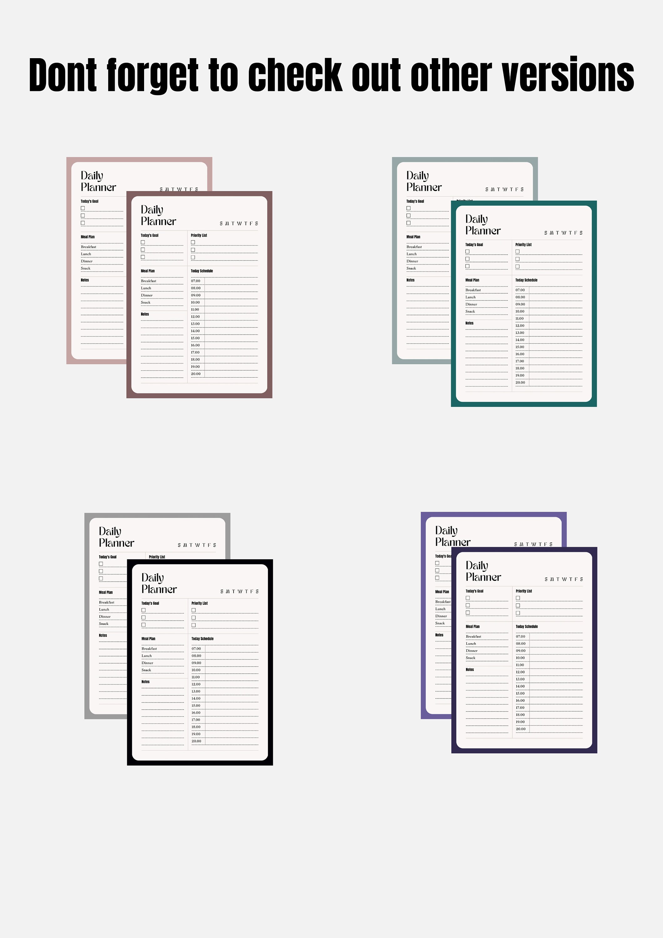 ADHD Planner Digital Daily Planner Undated Daily Hourly - Etsy