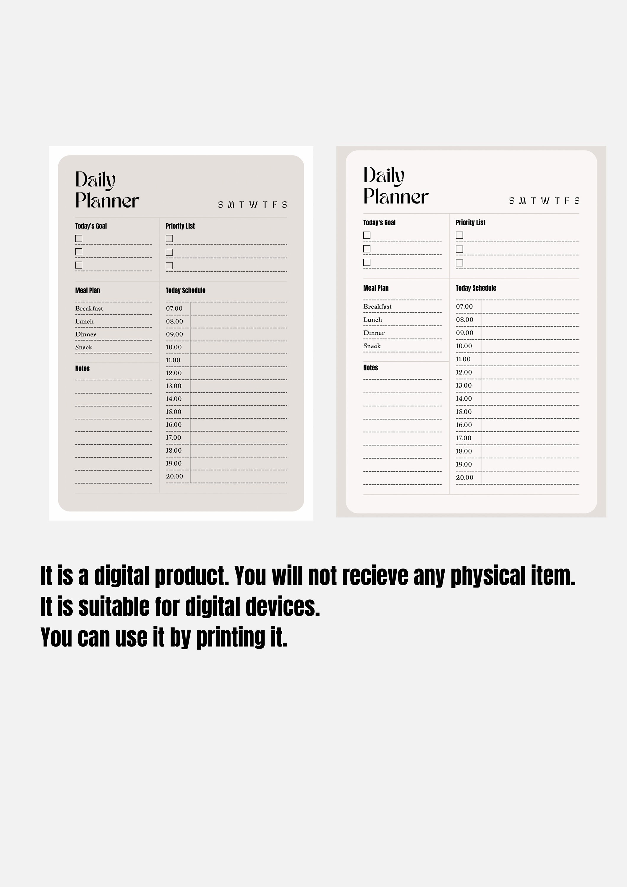 ADHD Planner Digital Daily Planner Undated Daily Hourly - Etsy