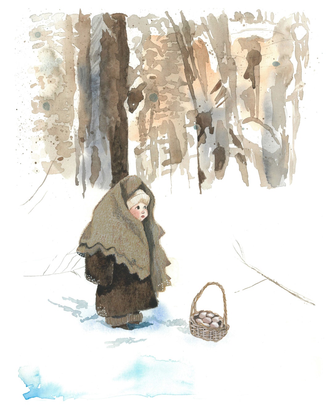 Babushka Baby Watercolor Print - Etsy