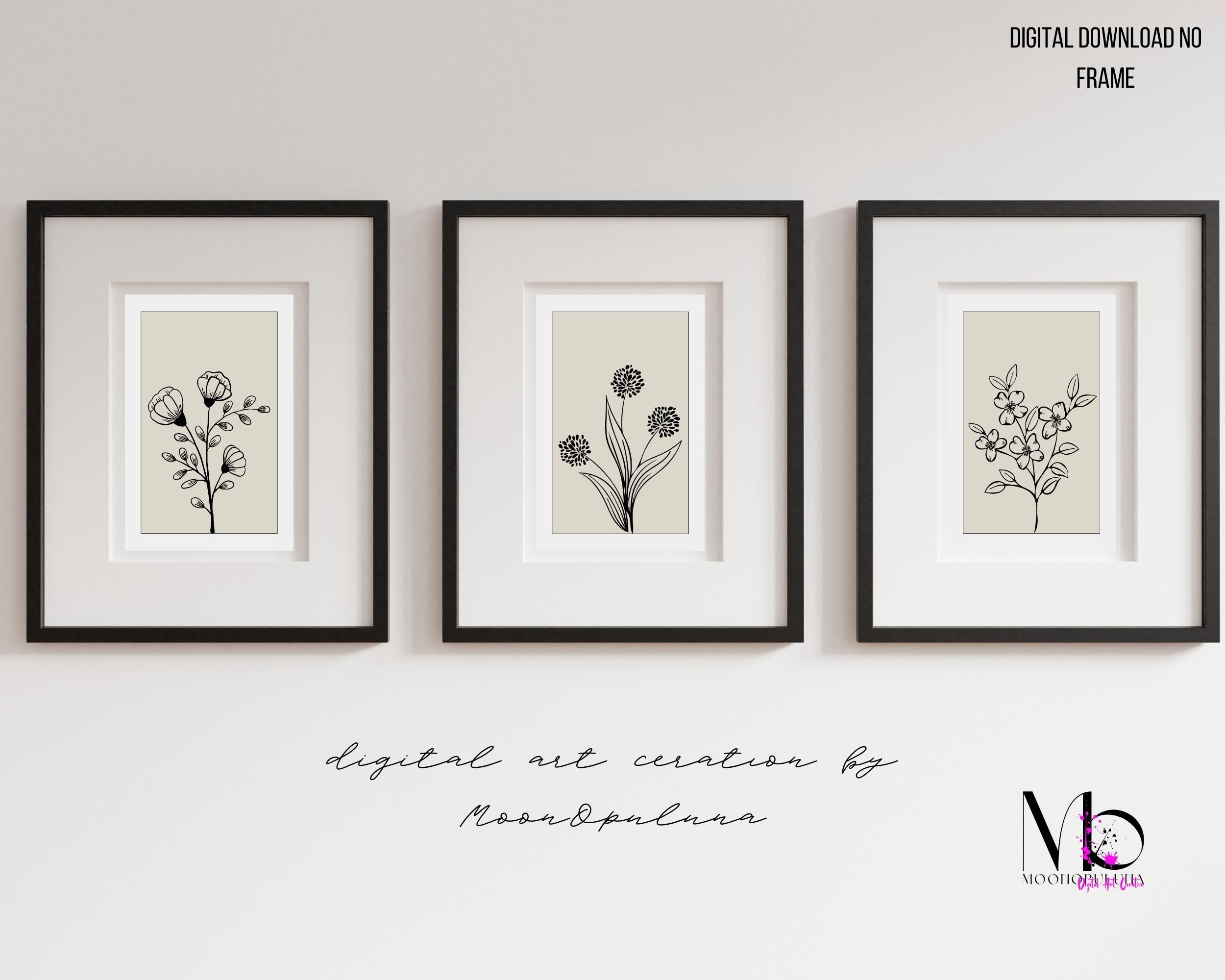 Set of 12,flowers Printable,collage Posters, Floral Digital Print ...