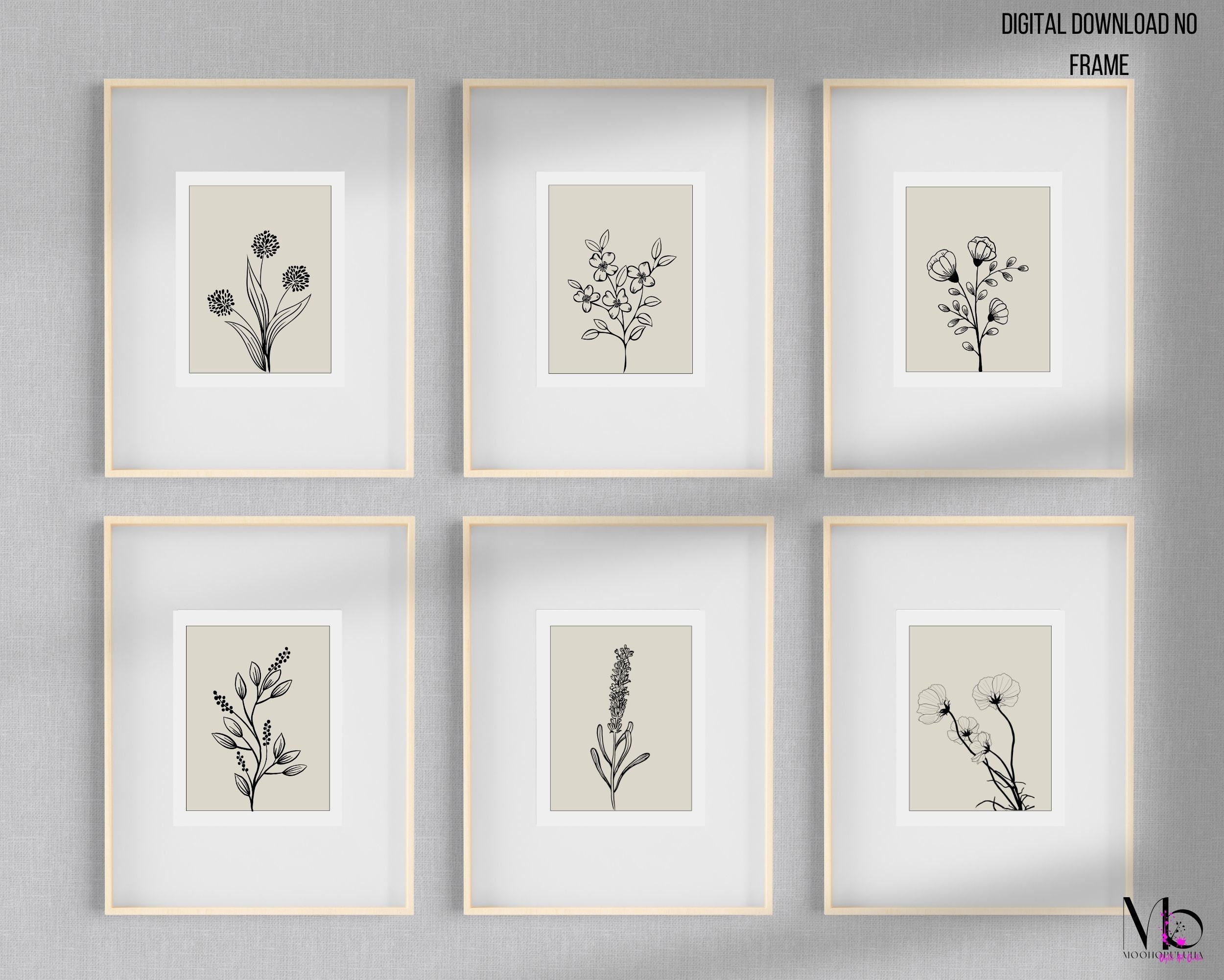 Set of 12,flowers Printable,collage Posters, Floral Digital Print ...