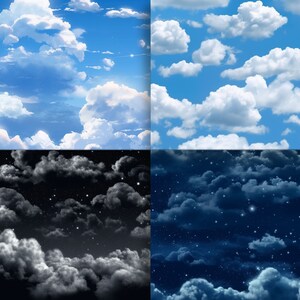 Seamless Clouds Digital Paper, Cloud Background, Repeating Pattern, Cloudy Textures - Etsy