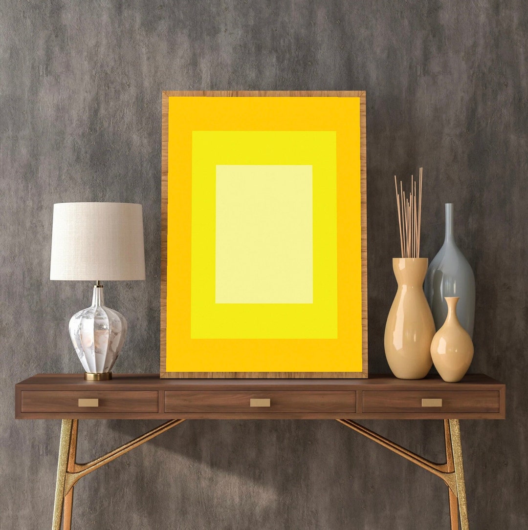 Yellow Geometric Square Wall Art | Printable Artwork | Trendy Wall Art ...