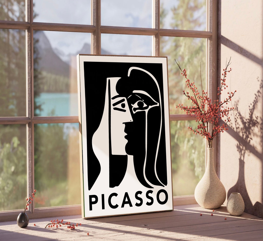 Picasso Black and White Wall Art | Picasso Exhibition Poster | Abstract ...