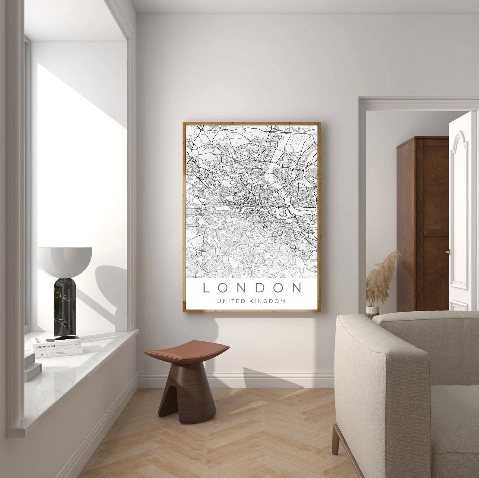 London City Map Wall Art | UK Map Gift | Minimalist Black and White ...