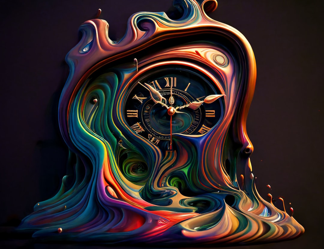 Trippy Clock Digtial Art - Etsy