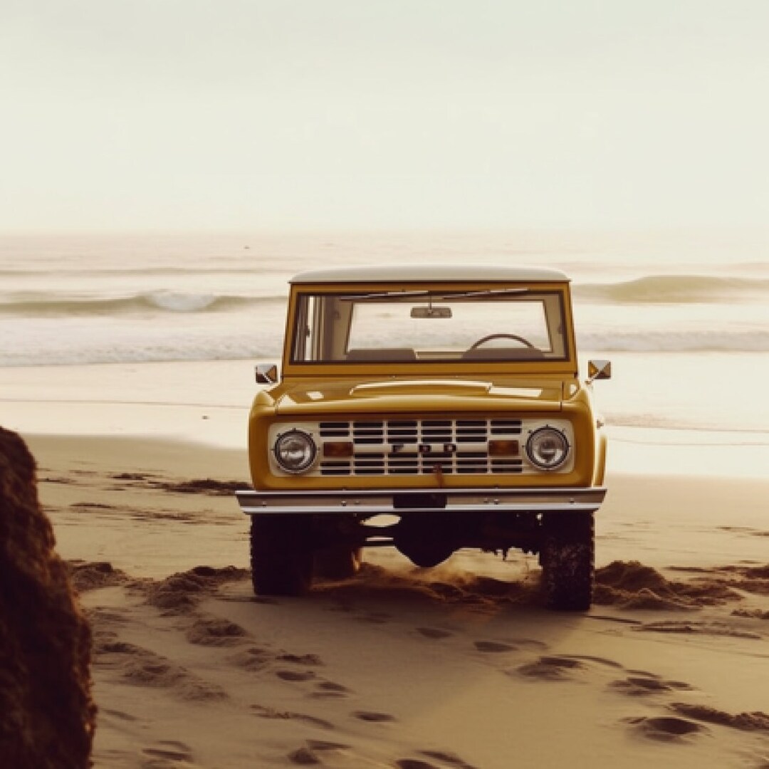 1970 Ford Bronco Art, Digital Download, Sunset, California, Vintage ...