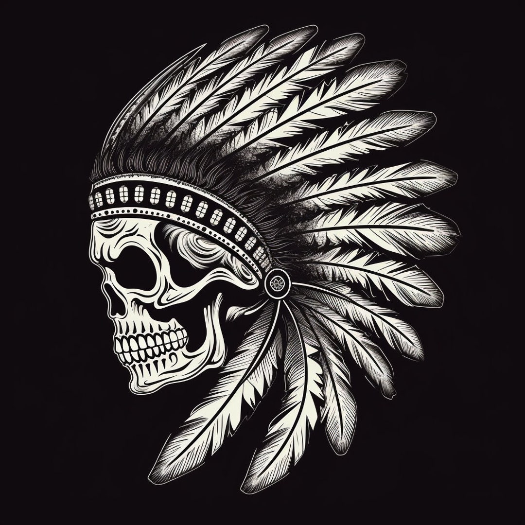 Indian Skull Art, Indian Headdress, Motorcycle Art, Warrior, PNG ...