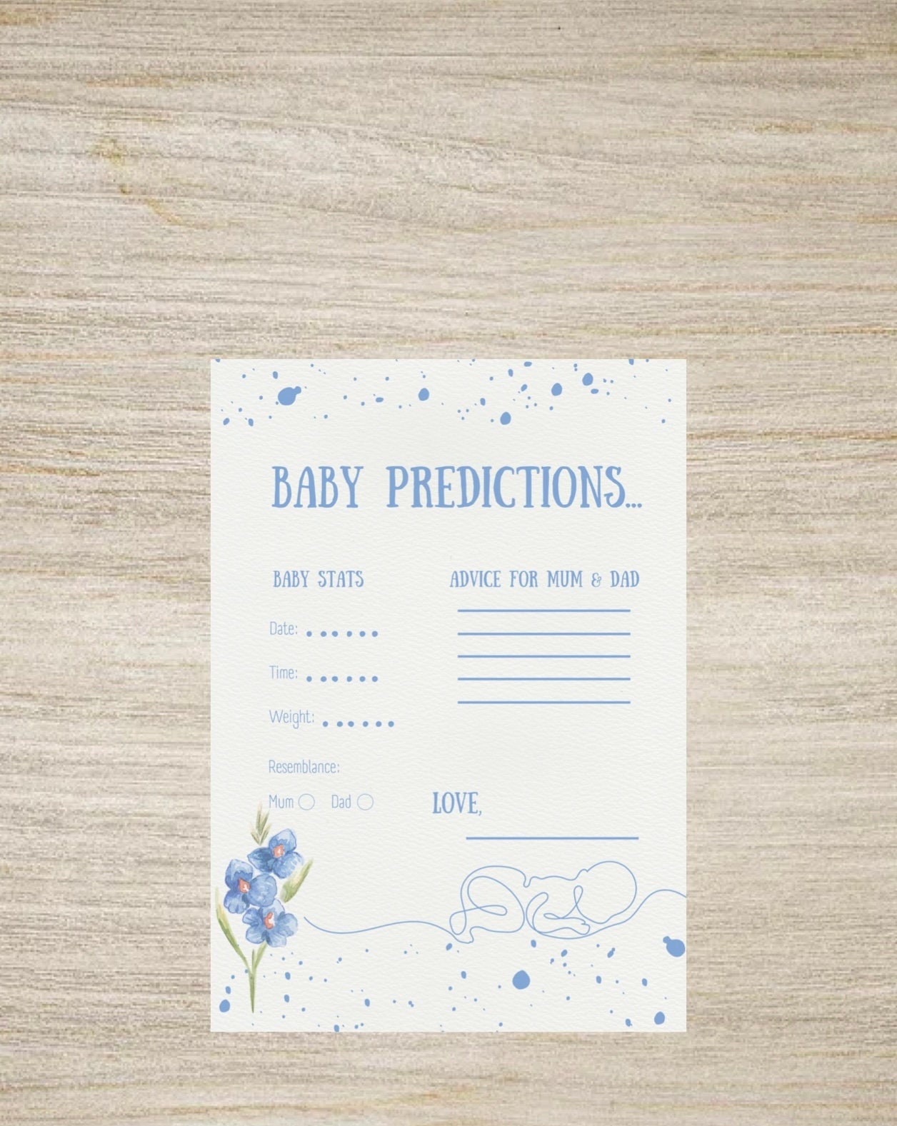 Baby Predictions Printable Baby Shower Game - Etsy