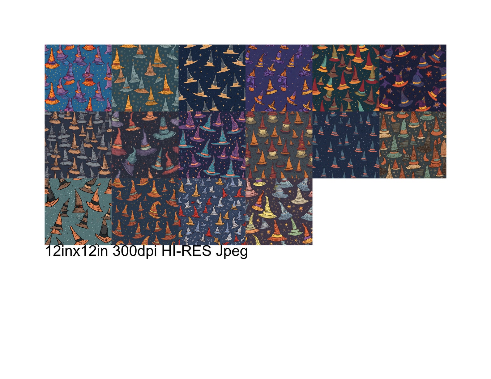 Seamless Digital Wizard Hat Tile Pattern. - Etsy