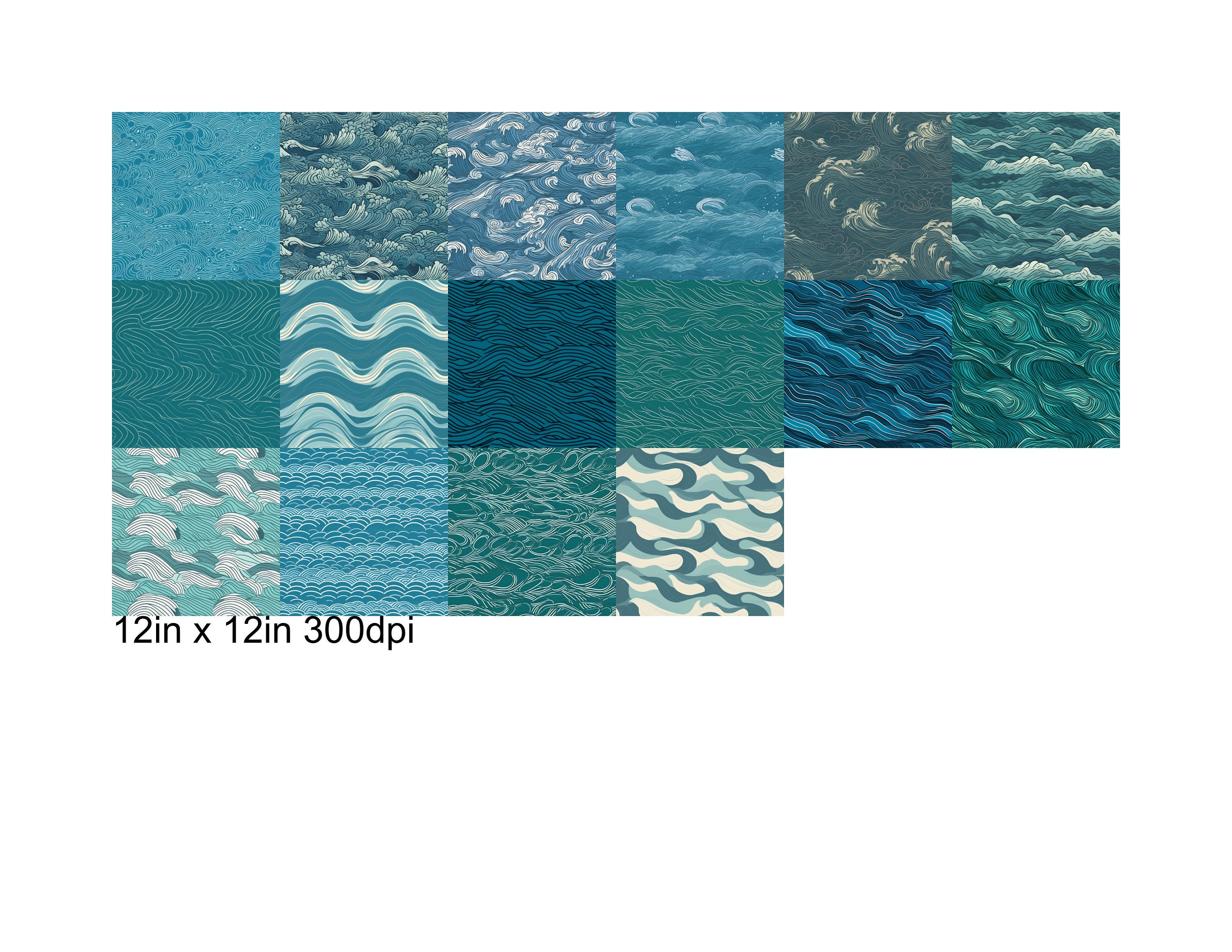 Seamless Digital Wavy Patterns. - Etsy