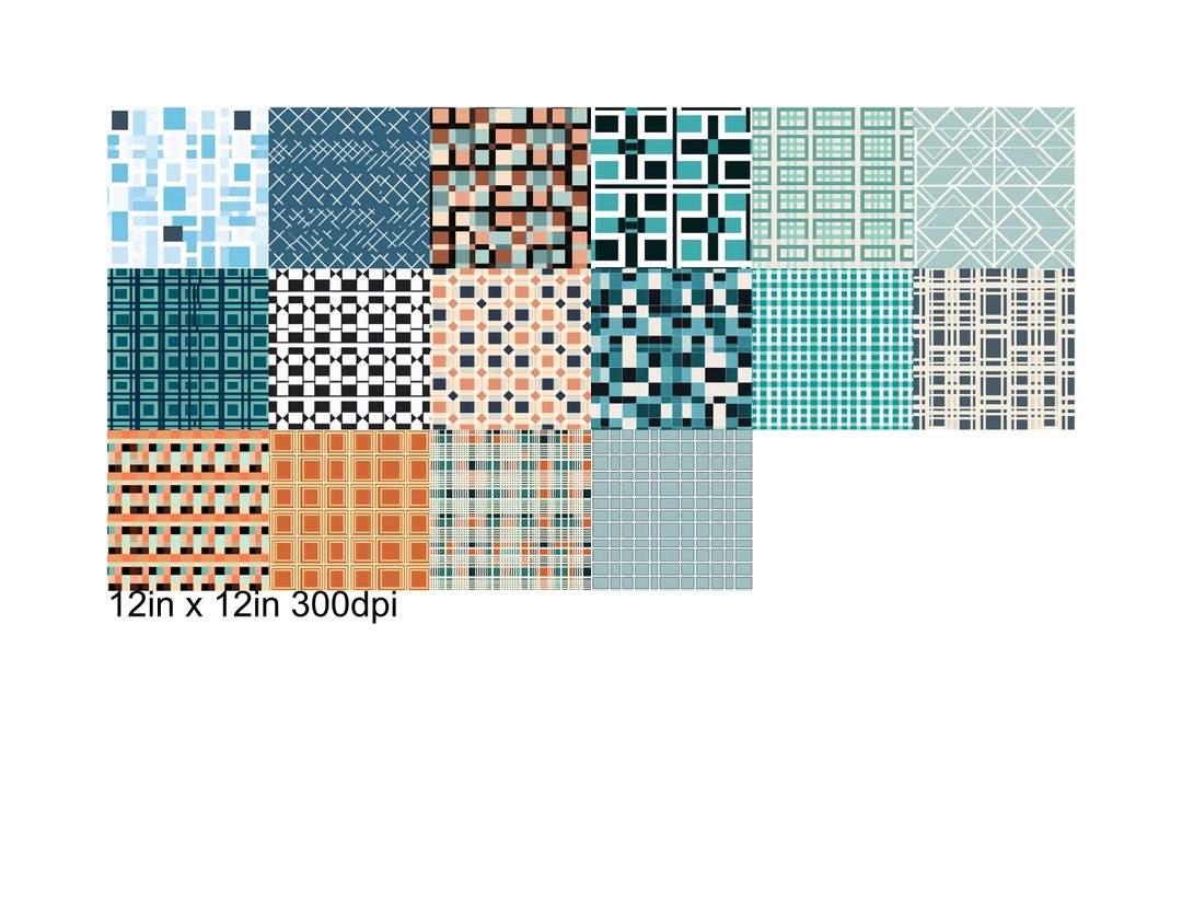 Seamless Digital Square Patterns. - Etsy
