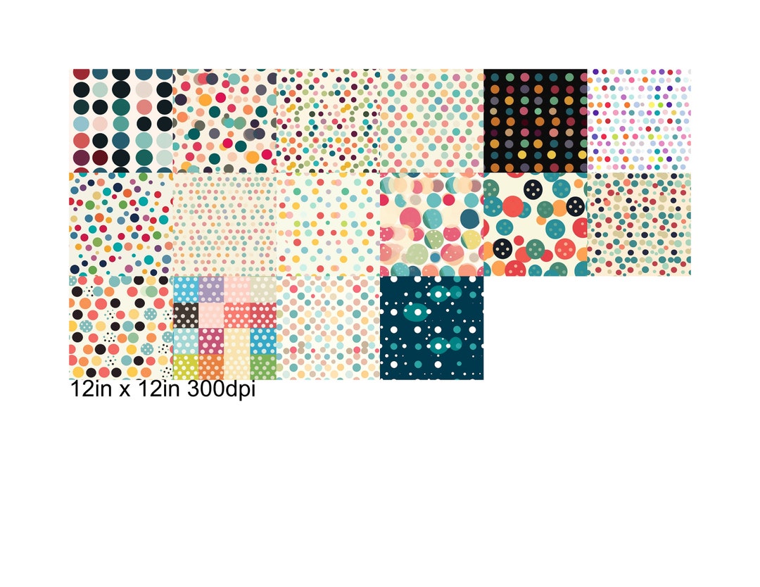Seamless Digital Polka Dot Patterns. - Etsy