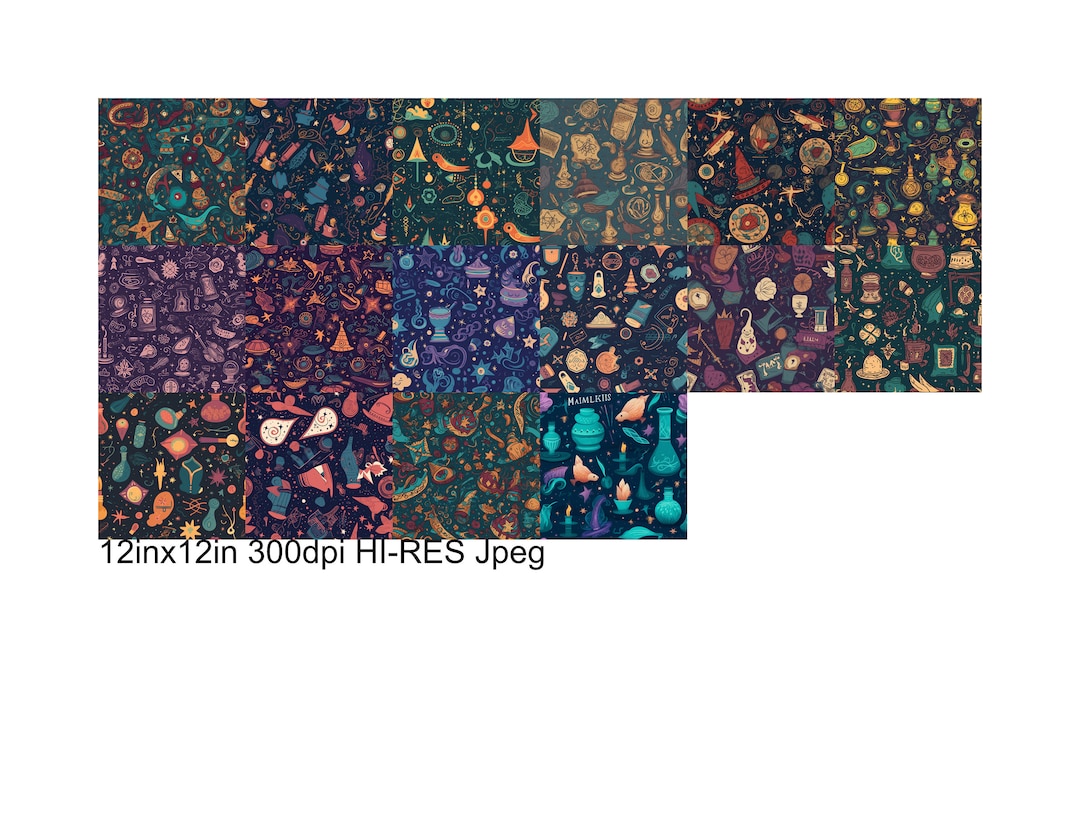 Seamless Digital Magic Patterns. - Etsy