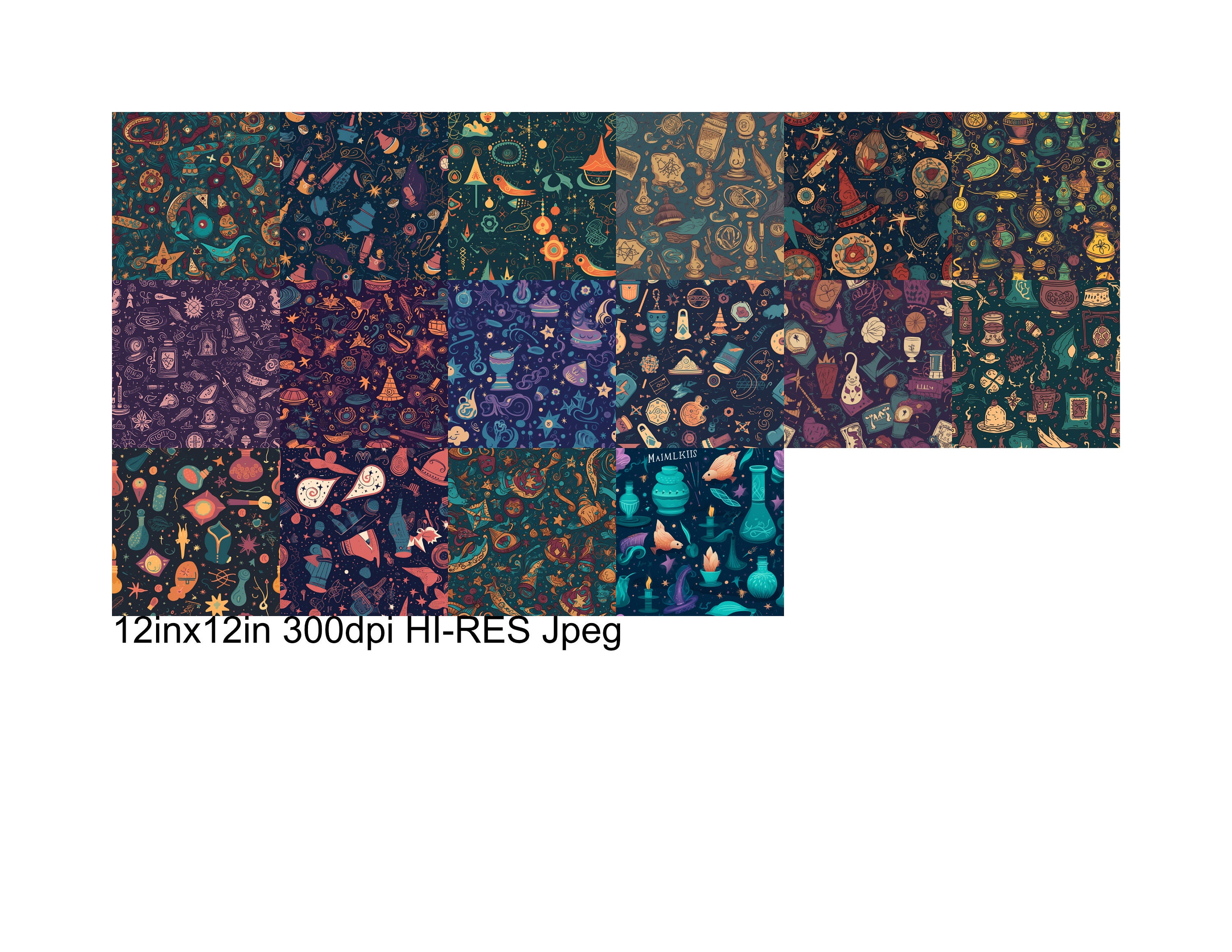 Seamless Digital Magic Patterns. - Etsy