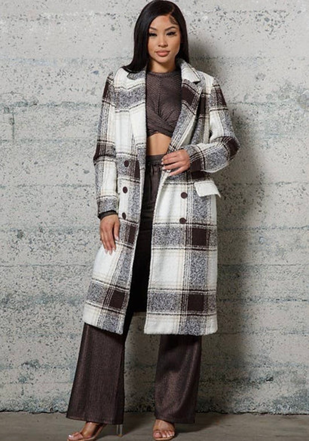 Brown Beige Long Classy Jacket - Etsy