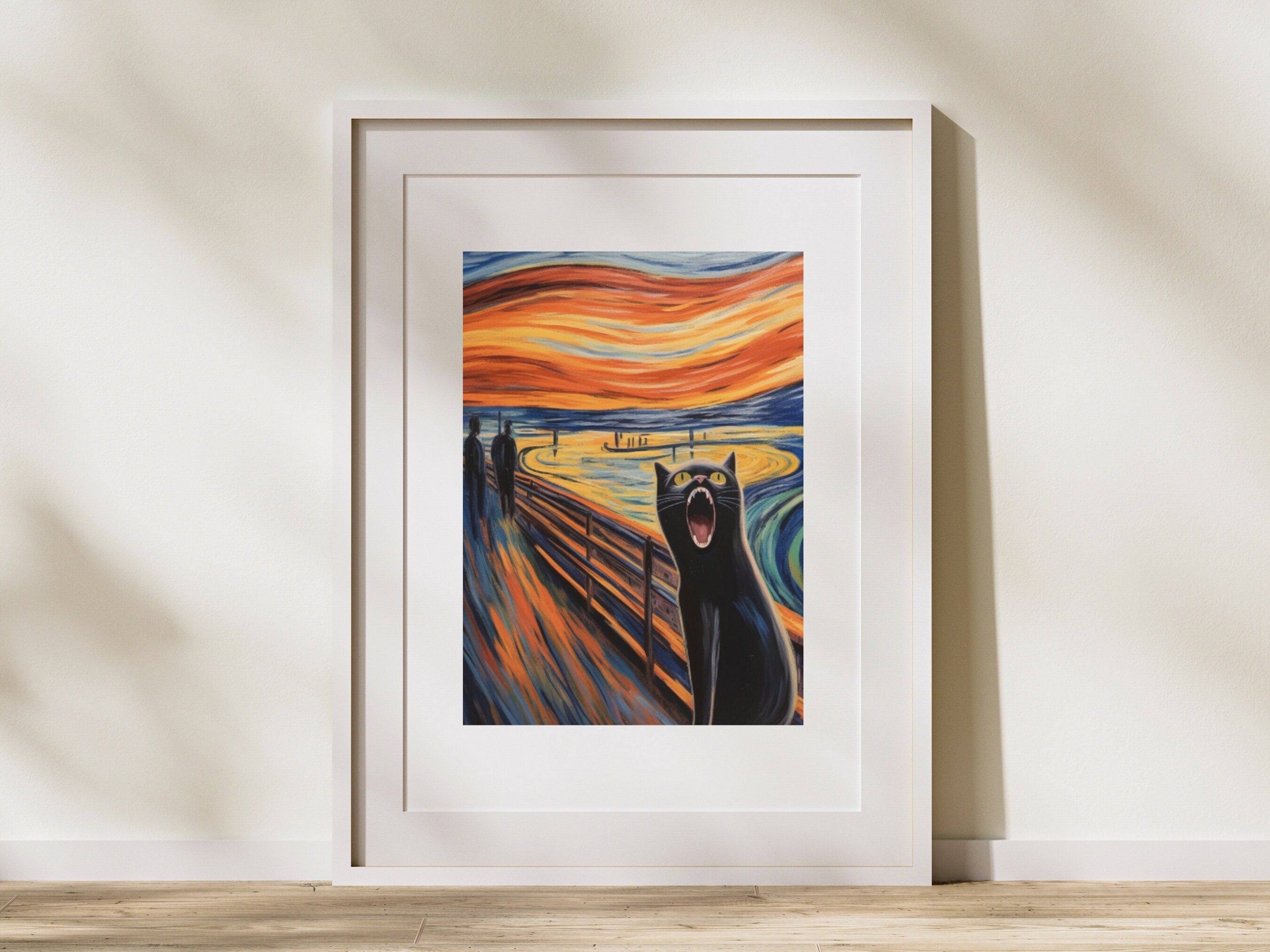 The Scream Cat Print, Art Print, Oil Painting, Poster, Cat Poster ...