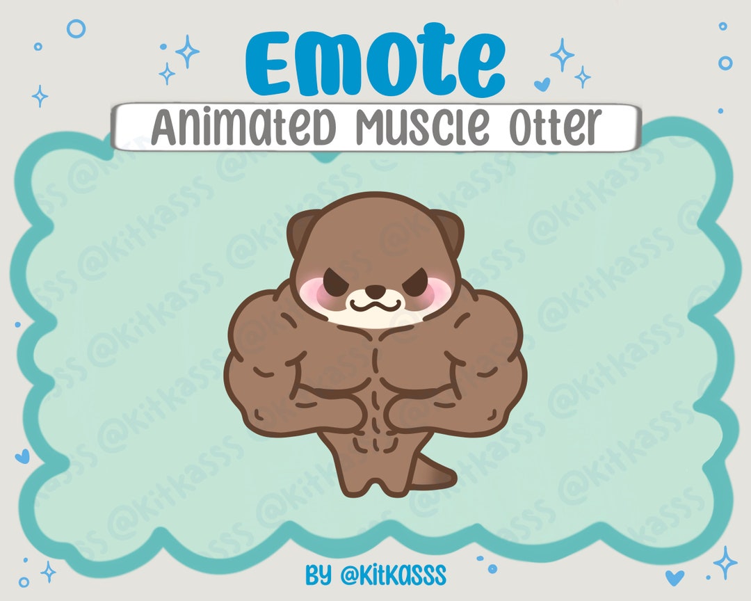 Animated Twitch Emote - Buff Otter Emote - Muscle Otter Emote - Twitch ...