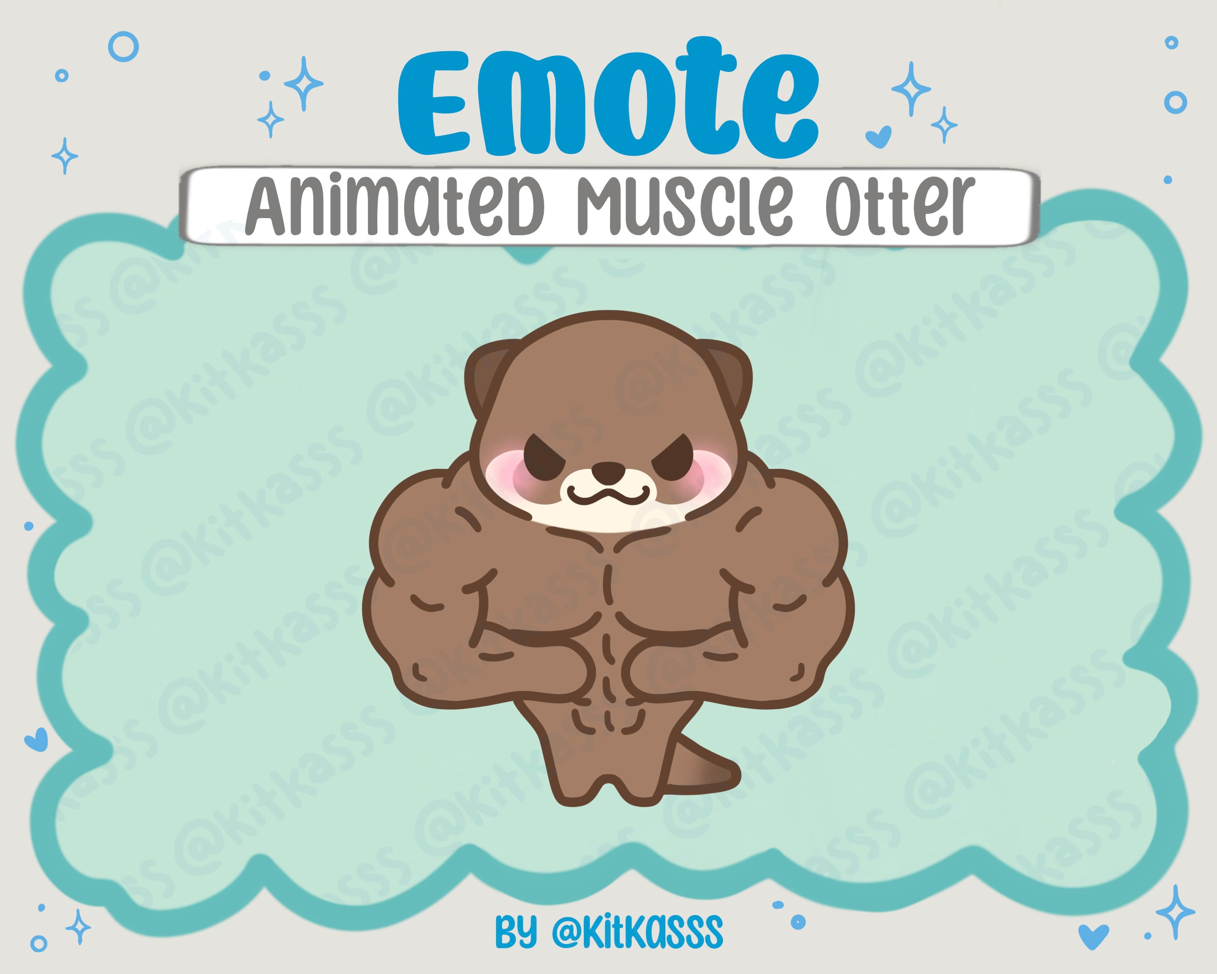 Animated Twitch Emote - Buff Otter Emote - Muscle Otter Emote - Twitch ...