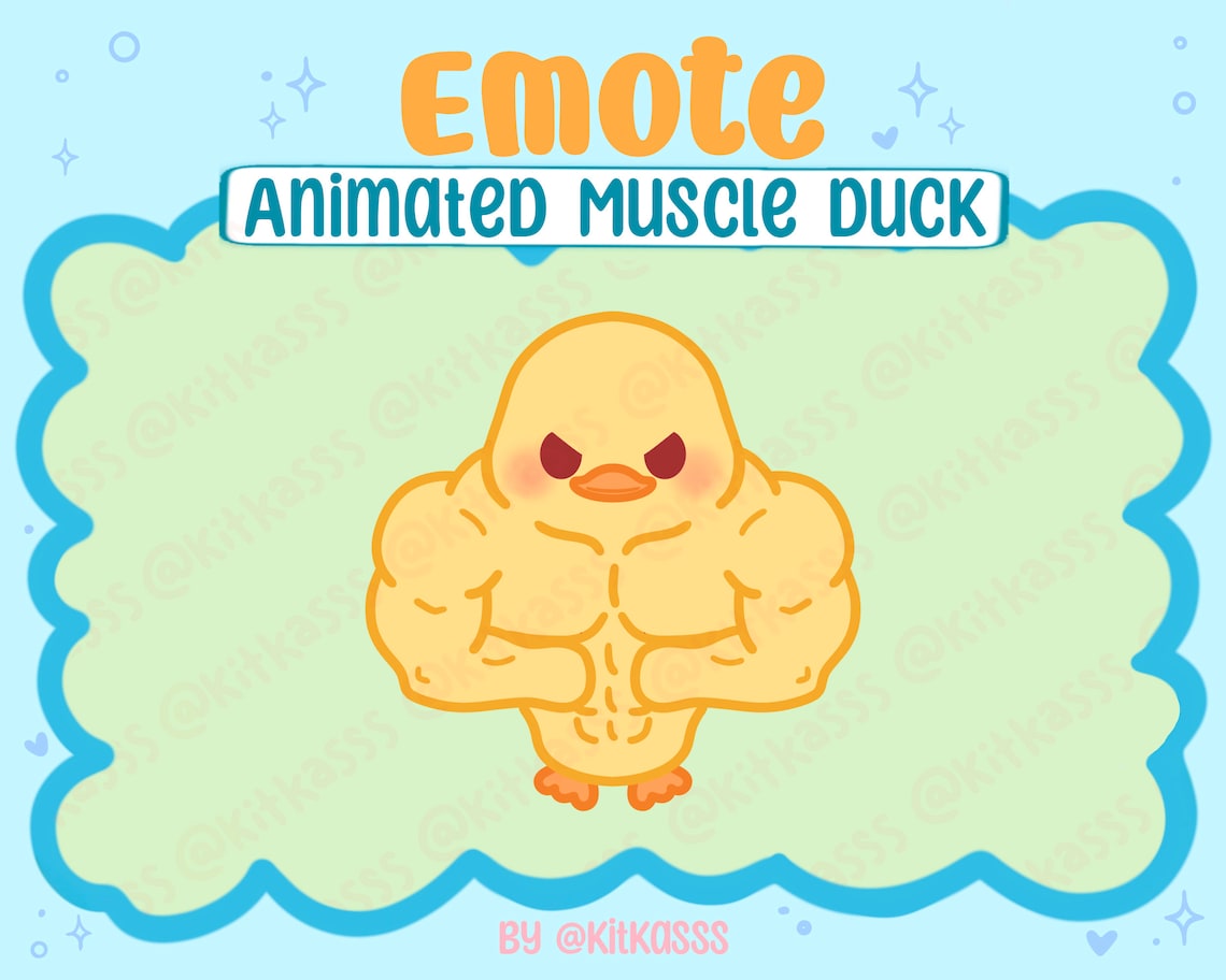 Animated Muscle Duck Emote - Animated Duck Twitch Emote - Muscle Emote ...