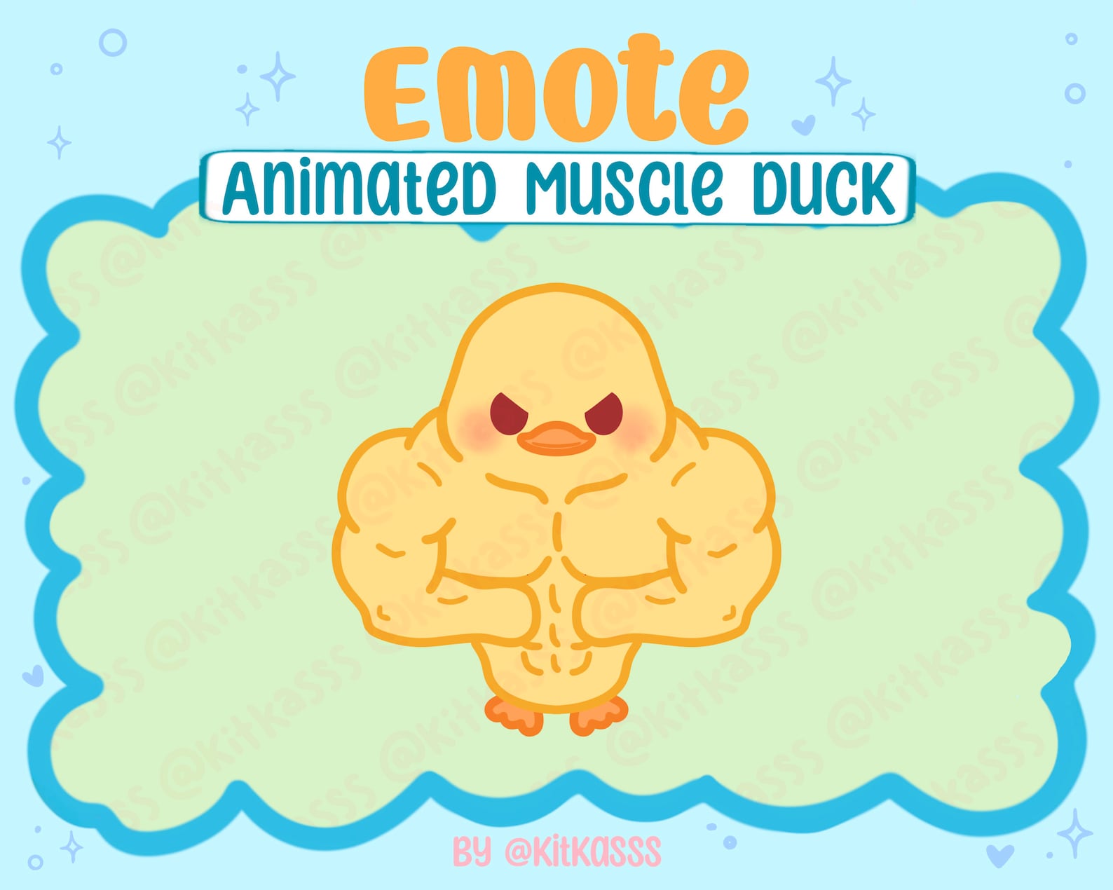 Animated Muscle Duck Emote - Animated Duck Twitch Emote - Muscle Emote ...