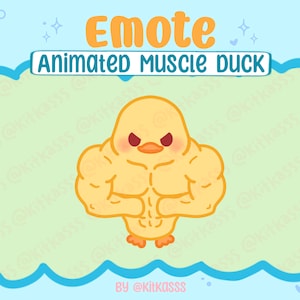 Animated Muscle Duck Emote - Animated Duck Twitch Emote - Muscle Emote ...