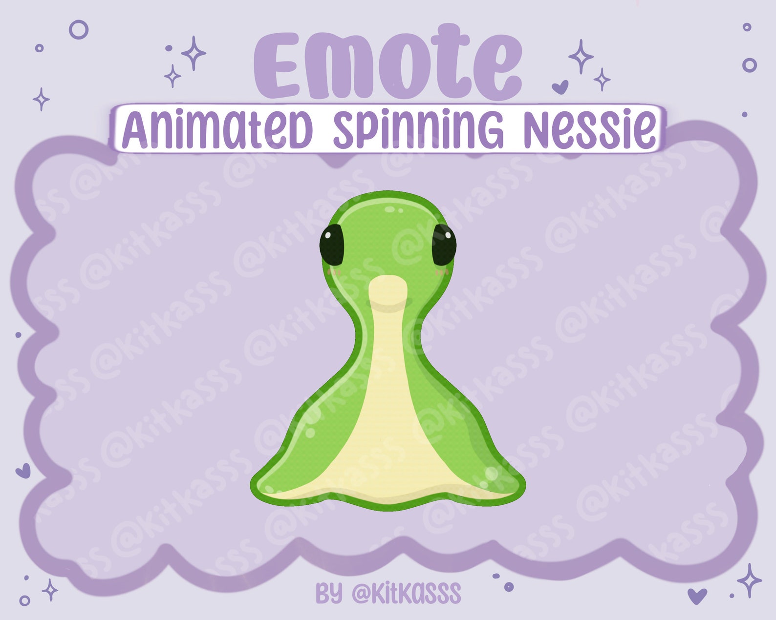 Animated Nessie Emote - Spinning Nessie Emote - Kawaii Cute Nessie ...