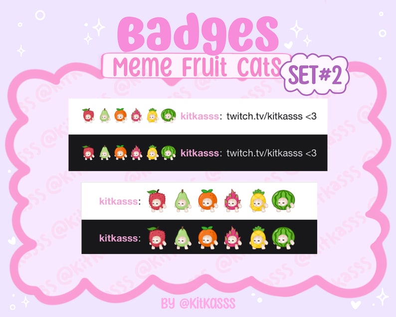Twitch Meme Fruit Cat Sub/bit Badges - Fruit Cat Badges - Twitch Badges ...