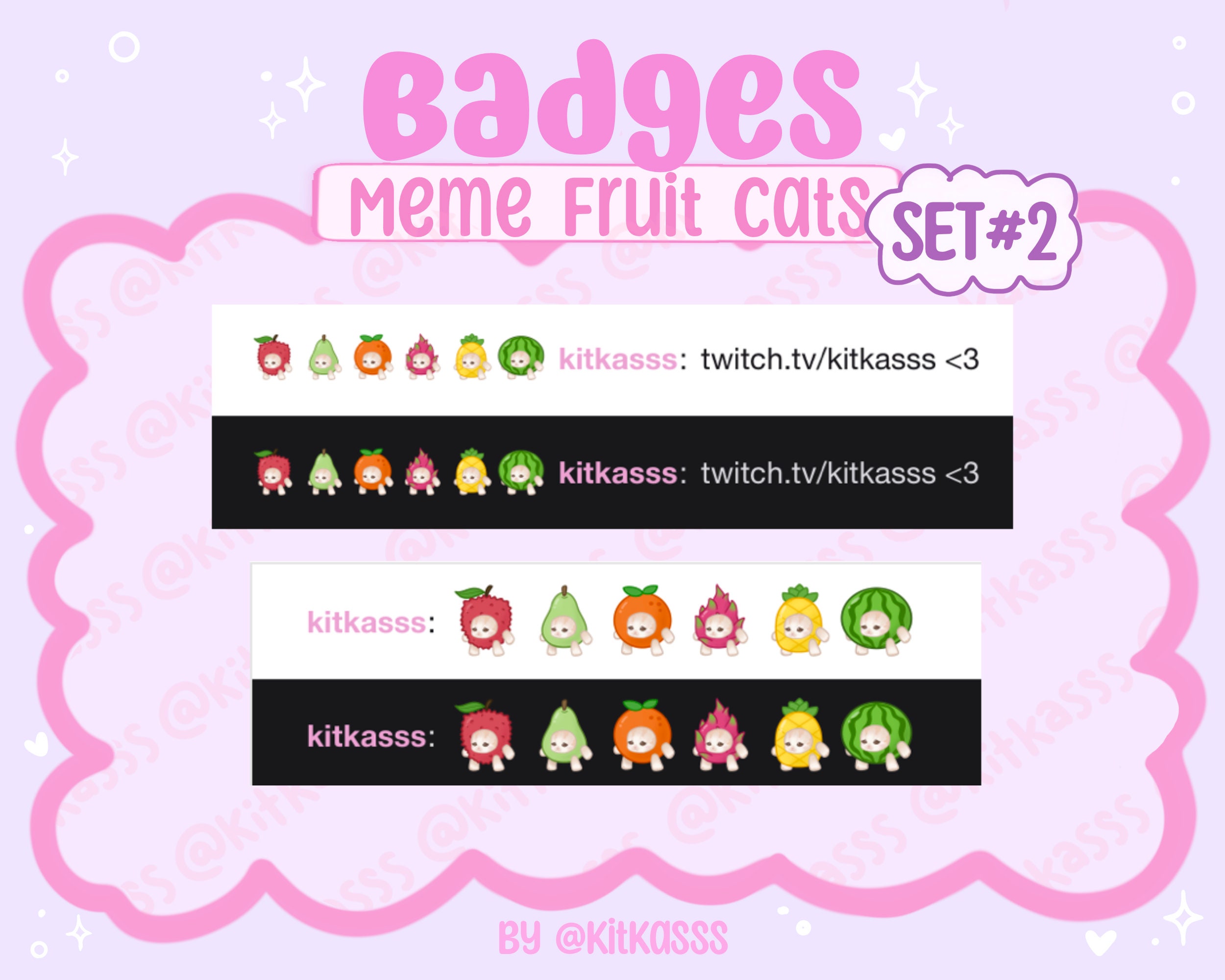 Twitch Meme Fruit Cat Sub/bit Badges - Fruit Cat Badges - Twitch Badges ...