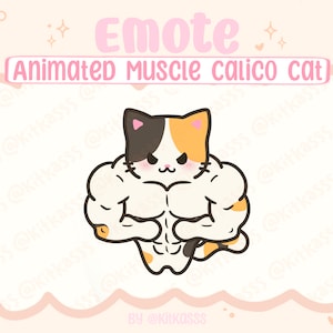 Animated Twitch Emote - Buff Calico Cat Emote - Muscle Calico Cat Emote ...