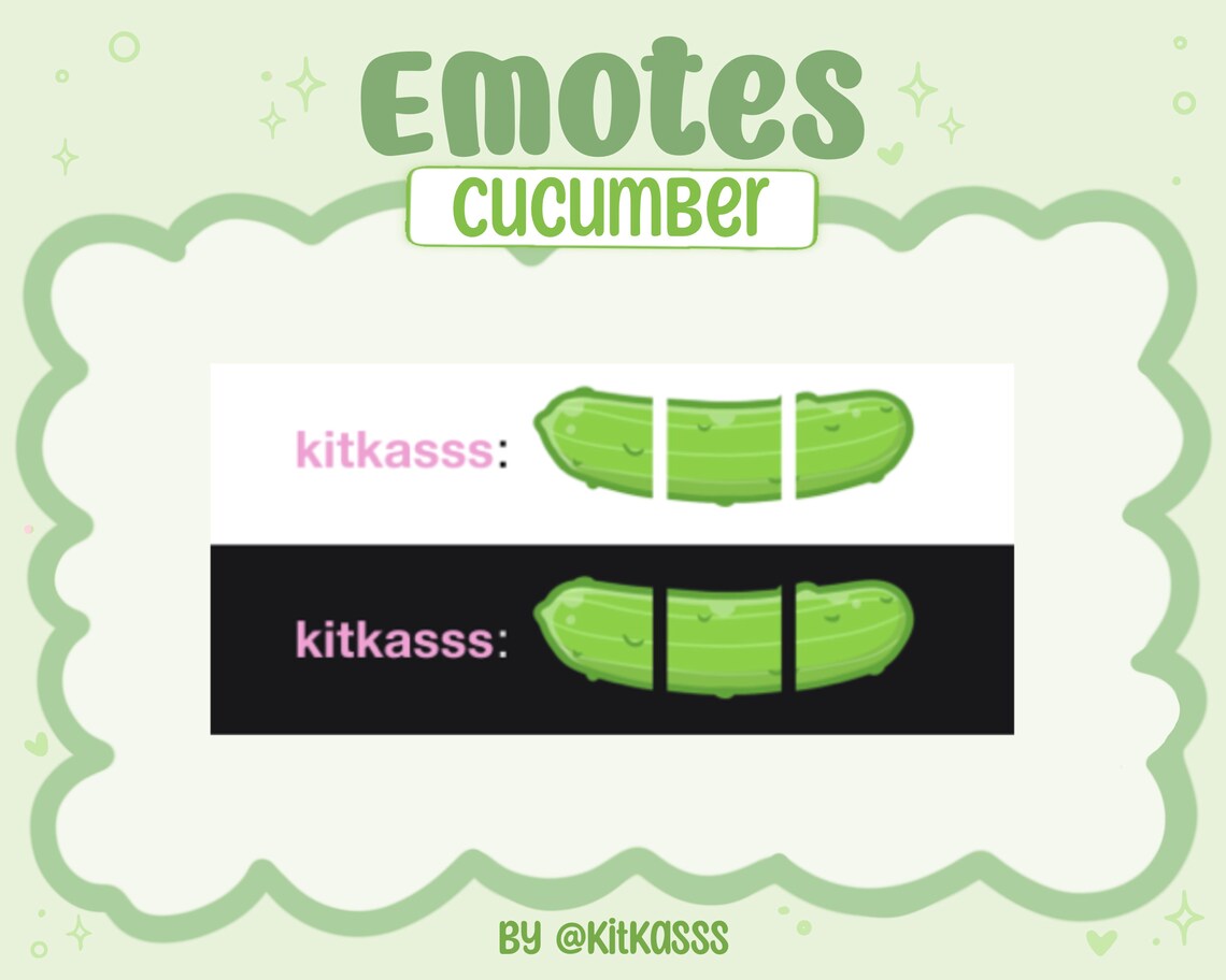 3 Part Cucumber Twitch Emote - Cucumber Emote - Pickle Emote - Food ...