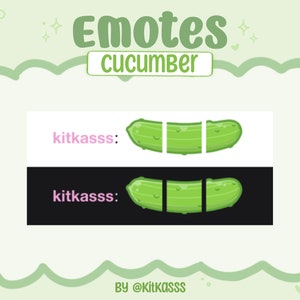 3 Part Cucumber Twitch Emote - Cucumber Emote - Pickle Emote - Food ...