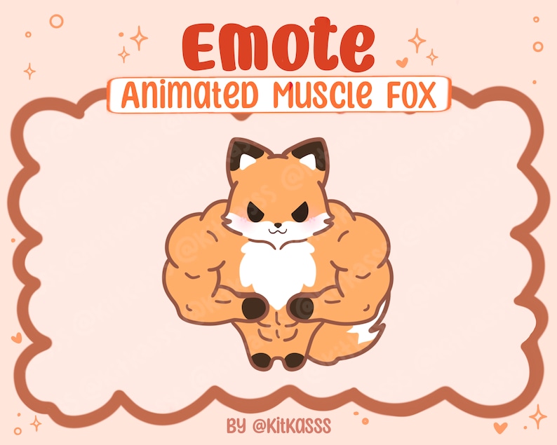 Animated Muscle Fox Emote - Buff Fox Emote - Fox Twitch Emote - Twitch ...