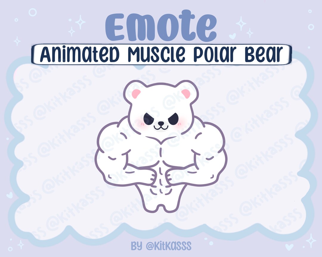 Animated Emote - Animated Muscle Polar Bear Emote - Polar Bear Emote ...
