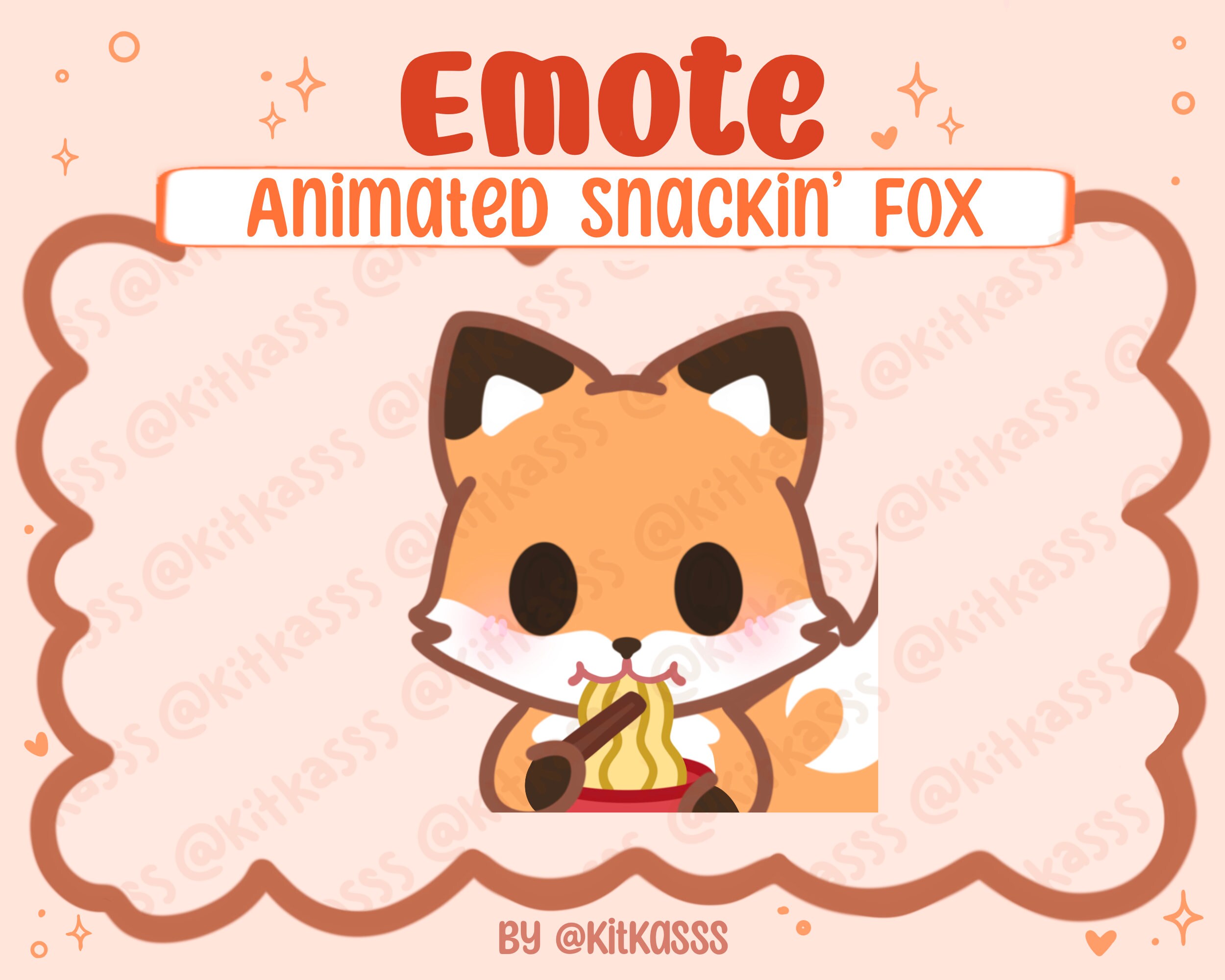 Animated Fox Emote - Snackin’ Fox Emote - Eating Fox Emote - Animated ...