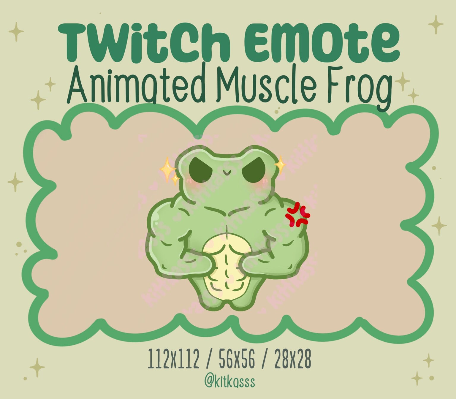 Emote de rana animada Emote de rana musculosa animada - Etsy México