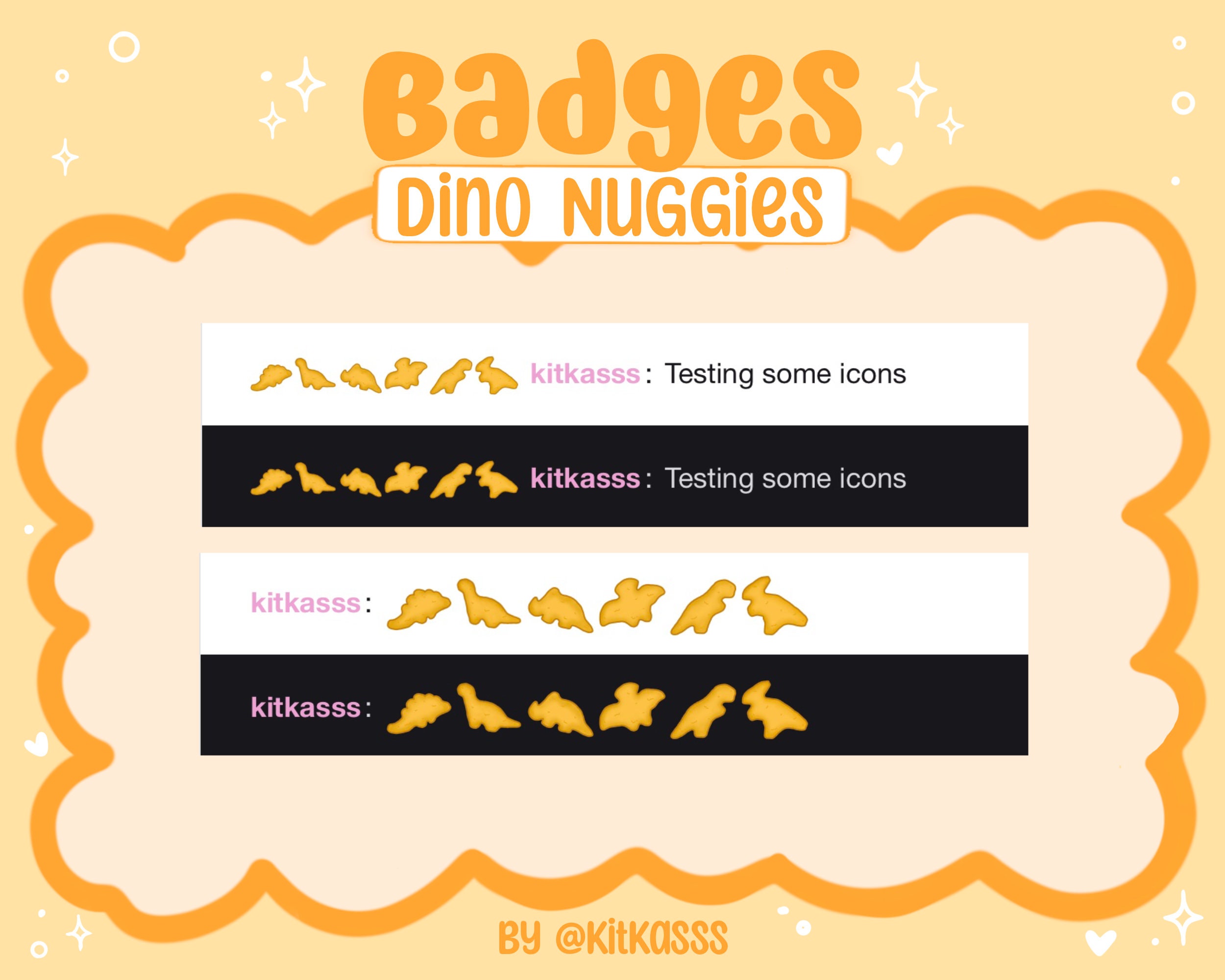 Dino Nuggies Twitch Sub/bits Badges - Dinasour Twitch Badges - Chicken ...