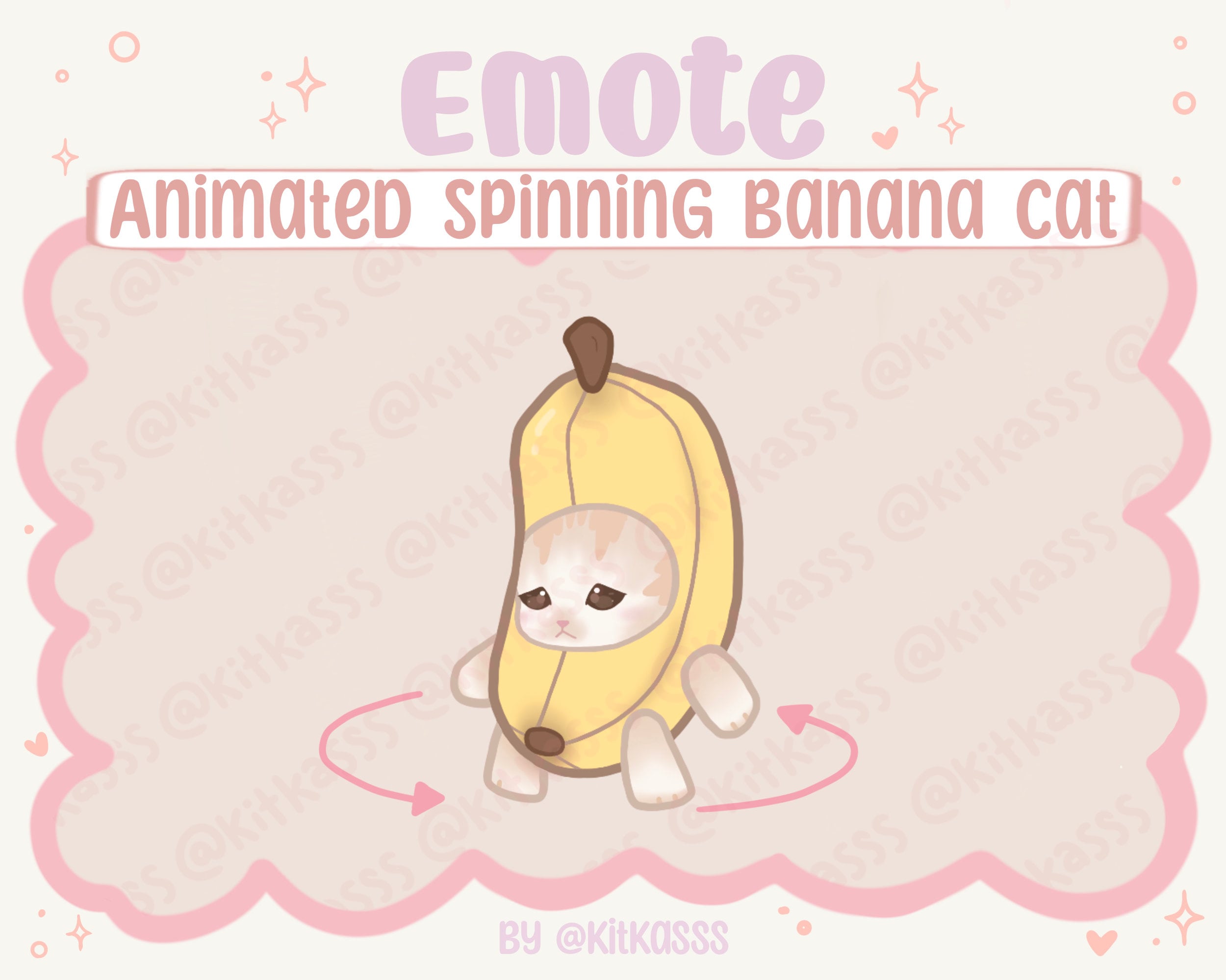 Animated Spinning Banana Cat Emote - Cat Emote - Meme Cat Emote ...