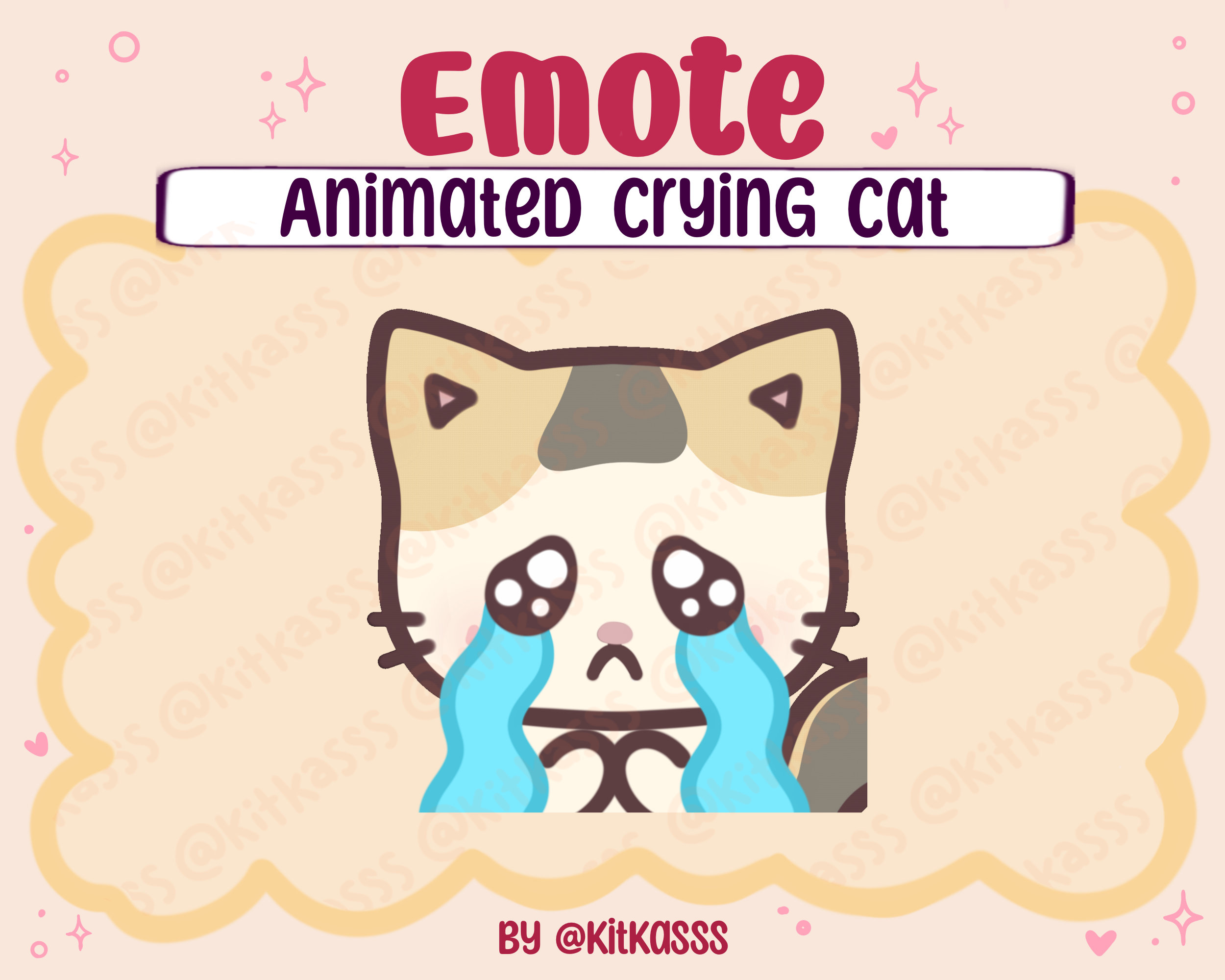 Animated Cat Emote - Cat Emote - Crying Cat Emote - Twitch, Youtube ...