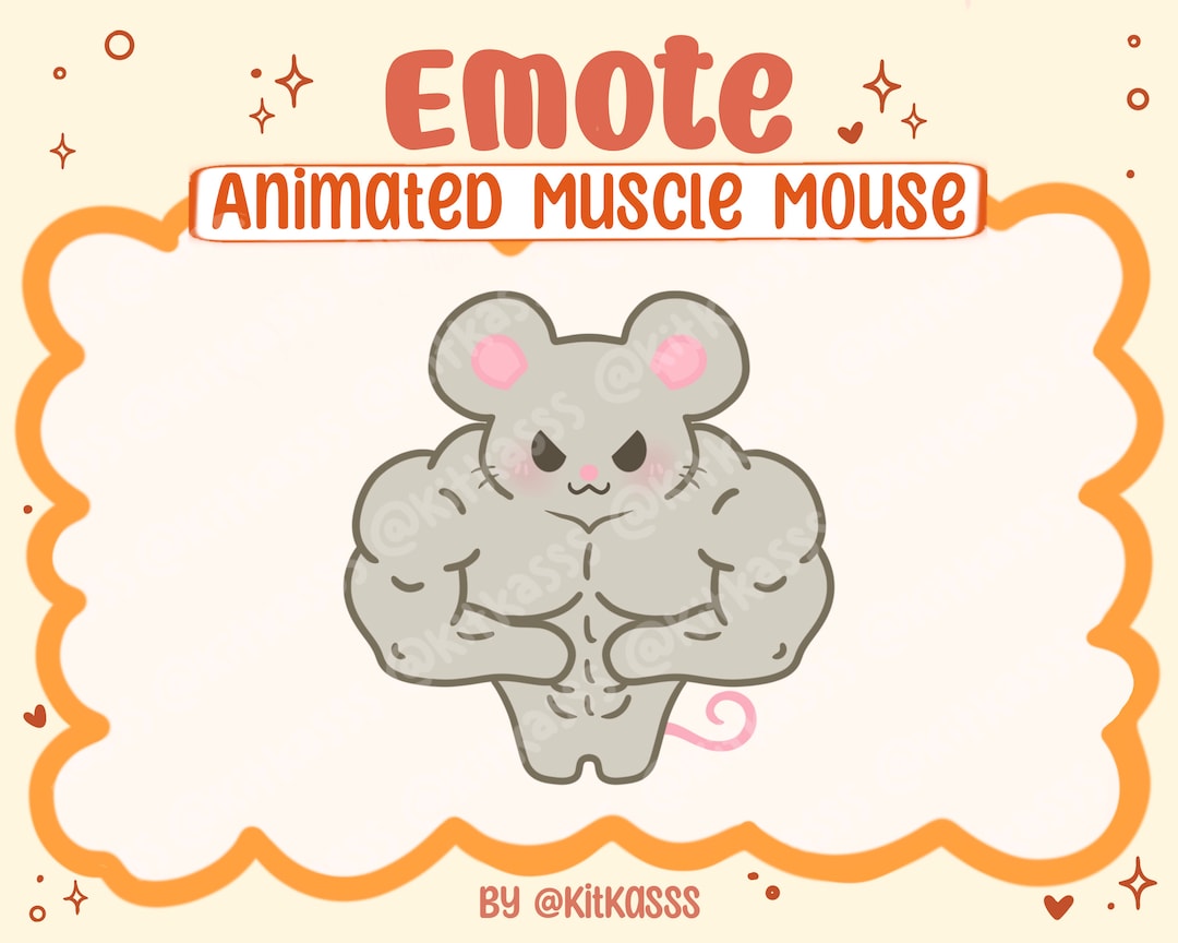 Animated Muscle Mouse Emote - Buff Mouse Emote - Mouse Emote - Flexing ...