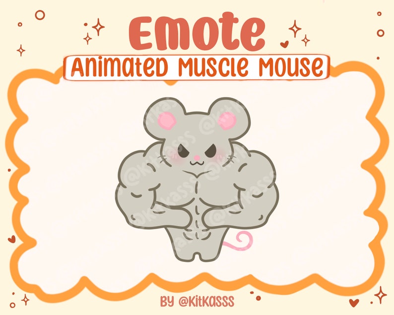 Animated Muscle Mouse Emote - Buff Mouse Emote - Mouse Emote - Flexing ...