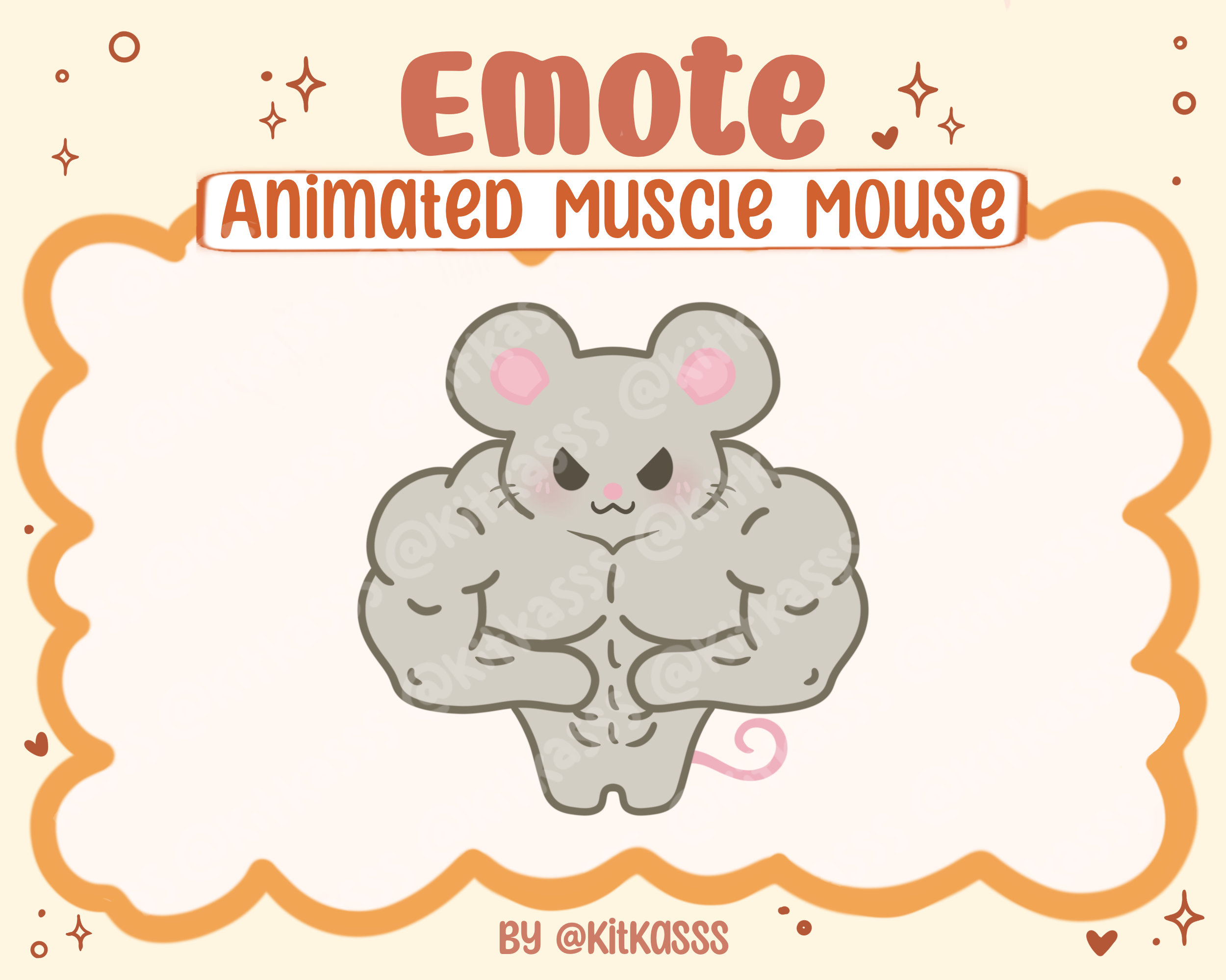 Animated Muscle Mouse Emote - Buff Mouse Emote - Mouse Emote - Flexing ...